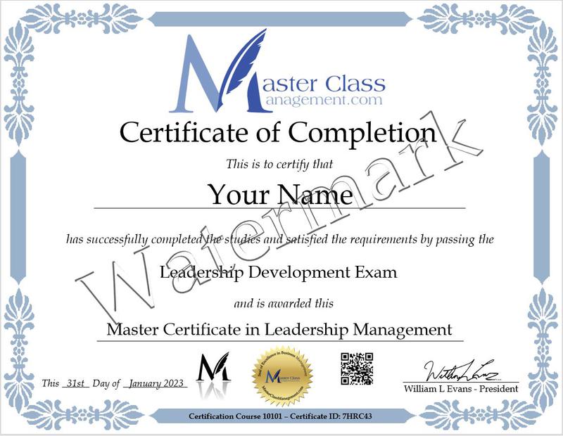 Business Management Certification Course - Certificate of Completion